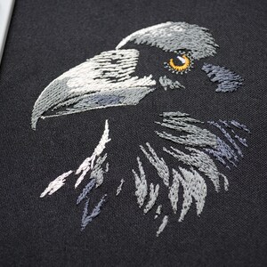 Mystical Raven Embroidery Design – Realistic Crow Head, Fill Stitch for ...