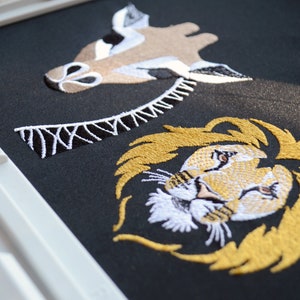 Six Regal Lions Embroidery Design SET - Royal Jungle King for Dark ...