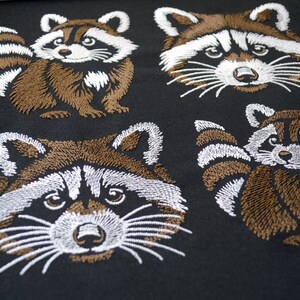 Adorable Raccoon Embroidery Designs Bundle - Fill & Quick Stitch Styles ...