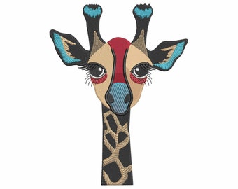 Giraffe Head Embroidery Design Fill Stitch Face African - Etsy