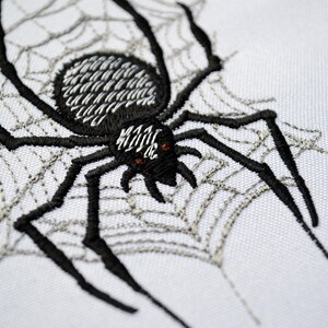Black Spider on Web Embroidery Design - Creepy-cute Insect Art for ...
