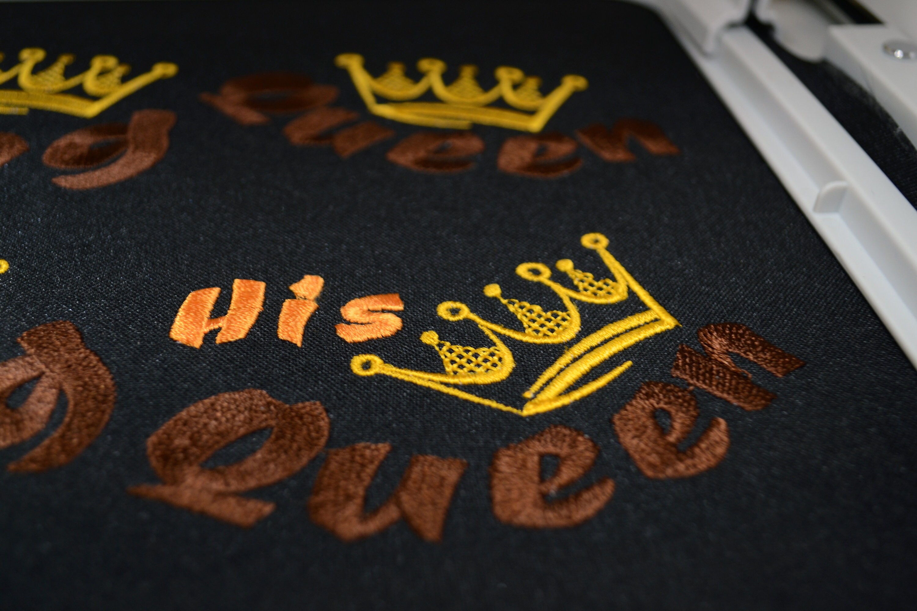 Her King His Queen Embroidery Design, Couple Valentine Sign, Husband ...