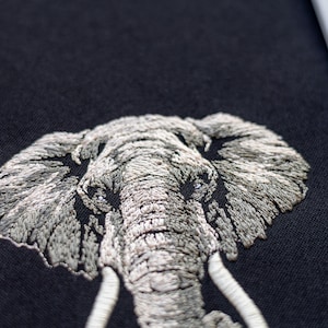 Realistic Elephant Head Embroidery Design, African Safari Animal for ...