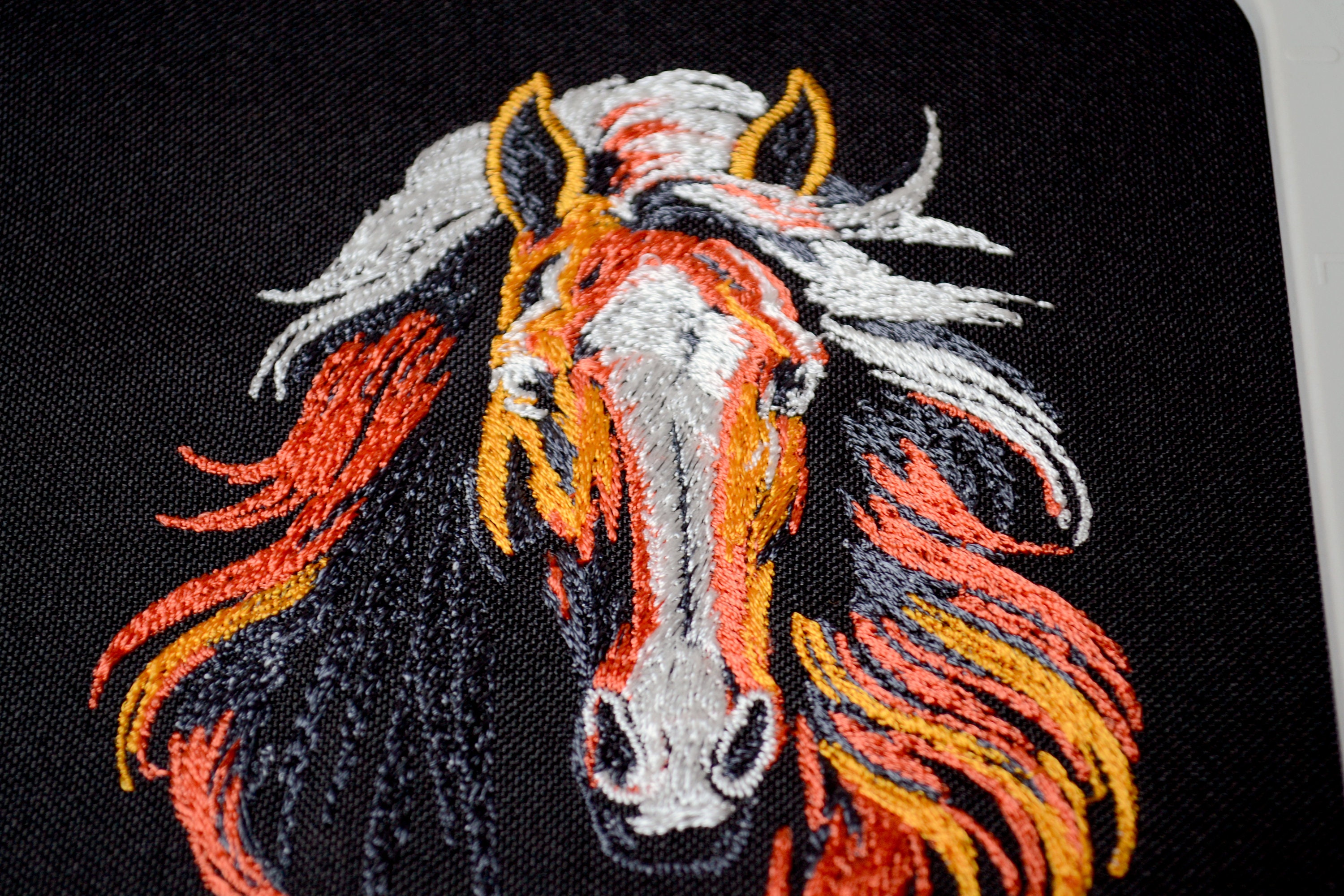 Elegant Horse Face Embroidery Design - Noble Animal Head for Dark ...