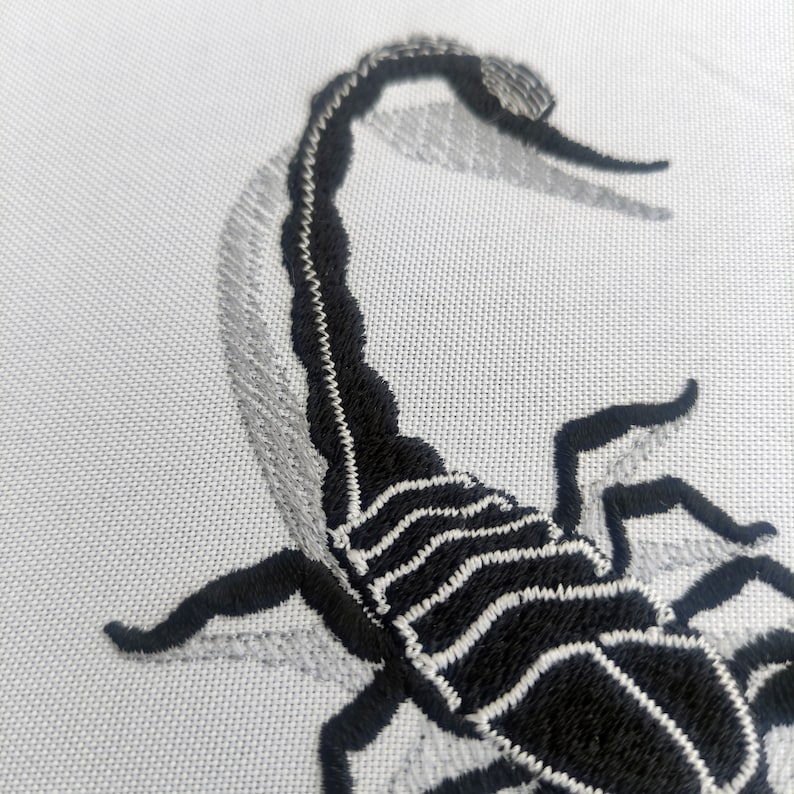 3D Scorpion Embroidery Design, Realistic Scorpio Sign, Deadly Danger ...