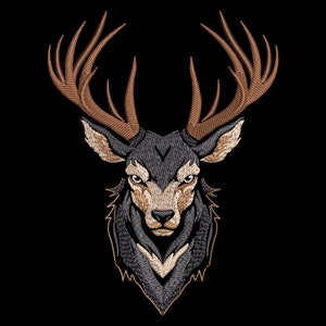 Six Stunning Deer Embroidery Designs SET - Realistic Antlered Buck Head ...