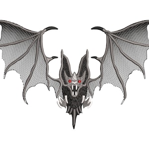 Creepy Bat Embroidery Design, Happy Halloween Vampire Bat, Machine PES ...