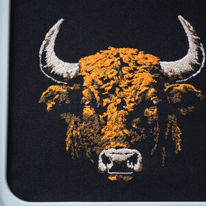 Bison Face Embroidery Design – Realistic Western Cowboy Farm Animal ...