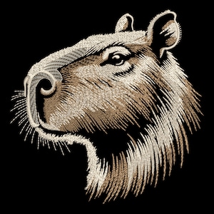 Realistic Capybara Embroidery Designs Bundle - Lifelike Adorable Animal ...