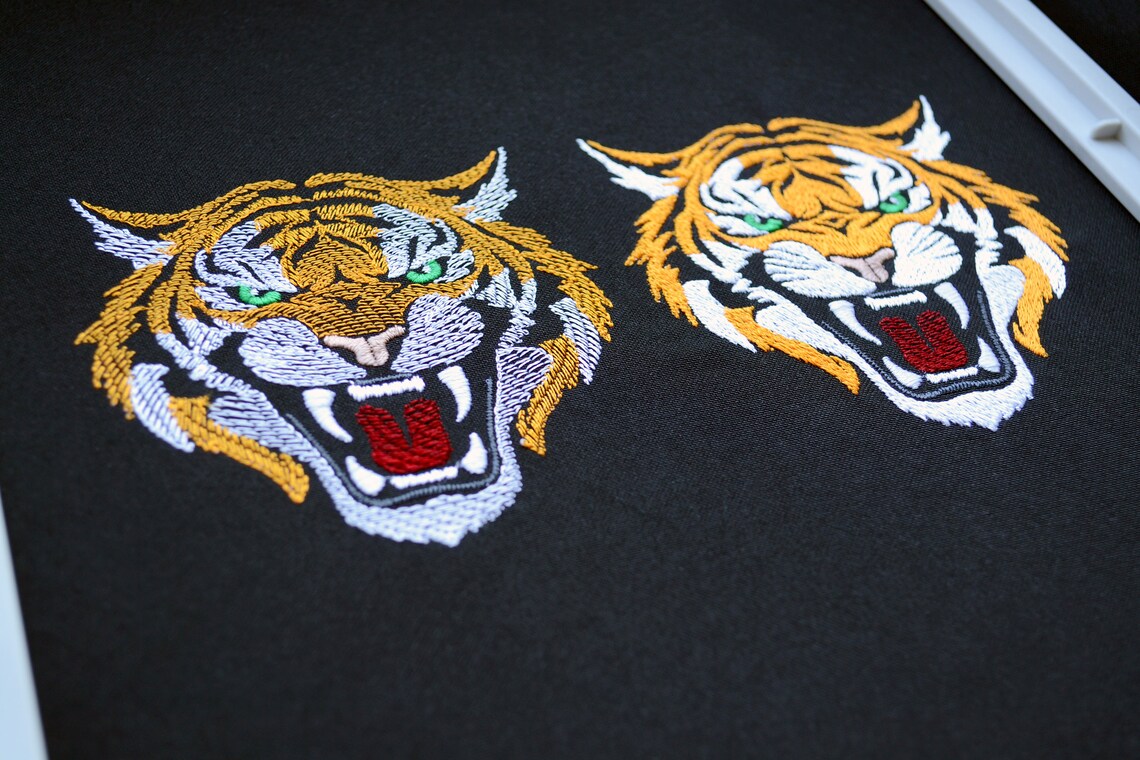 Quick Stitch Fierce Tiger Embroidery Design - Sketch Angry Wild Animal ...