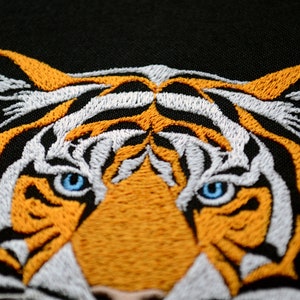 Majestic Tiger Head Embroidery Design - Fill Stitch Wild Animal Face ...
