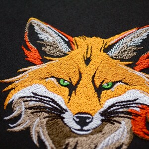 Fill Stitch Fox Head Embroidery Design - Wild Animal Pattern for Dark ...