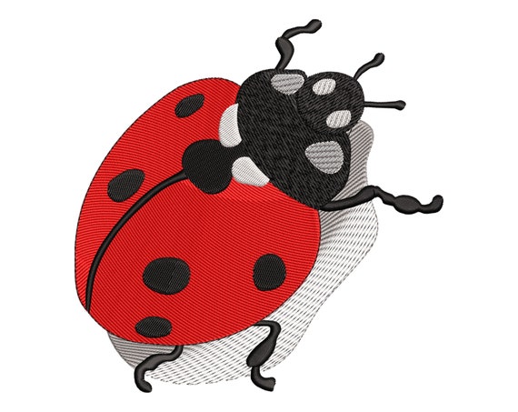 Ladybug Embroidery Designs Ladybird Beetle With Shadow | Etsy