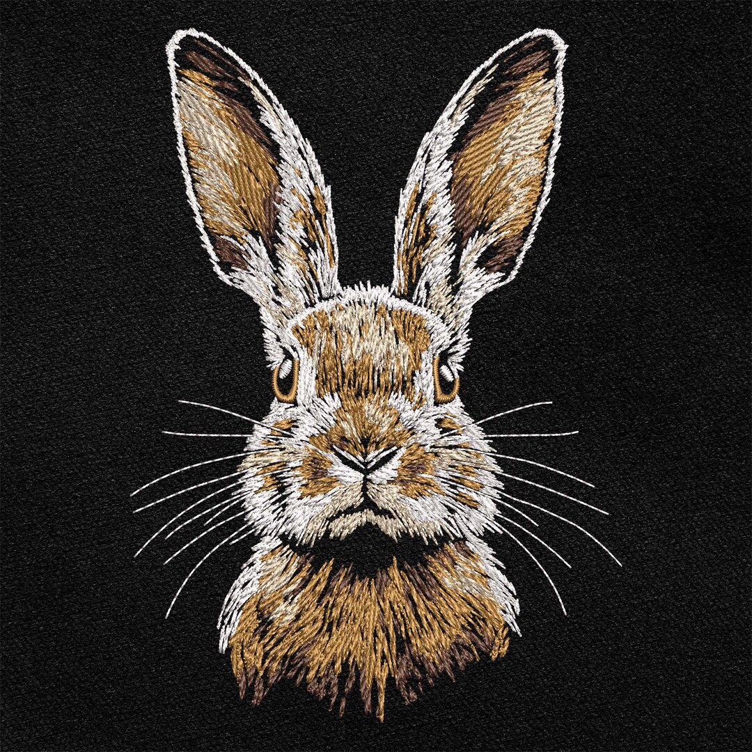 Wild Hare Embroidery Design, Realistic Brown Rabbit Digital Pattern for ...