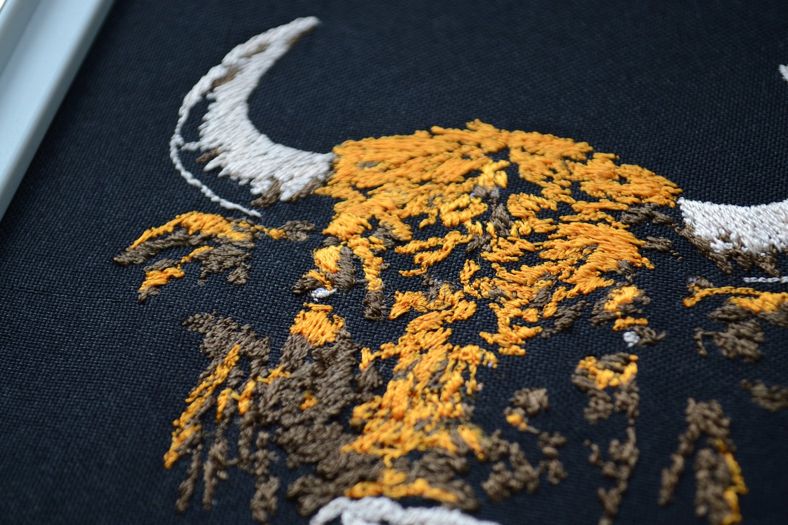 Bison Face Embroidery Design – Realistic Western Cowboy Farm Animal ...