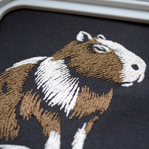 Sitting Capybara Embroidery Design - Lifelike Adorable Animal Pattern ...