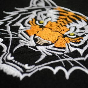 Fierce Tiger Face Embroidery Design, Fill Stitch Wild Beast for Dark ...