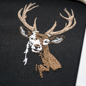 Stunning Deer Embroidery Design - Detailed Buck Head With Antlers ...