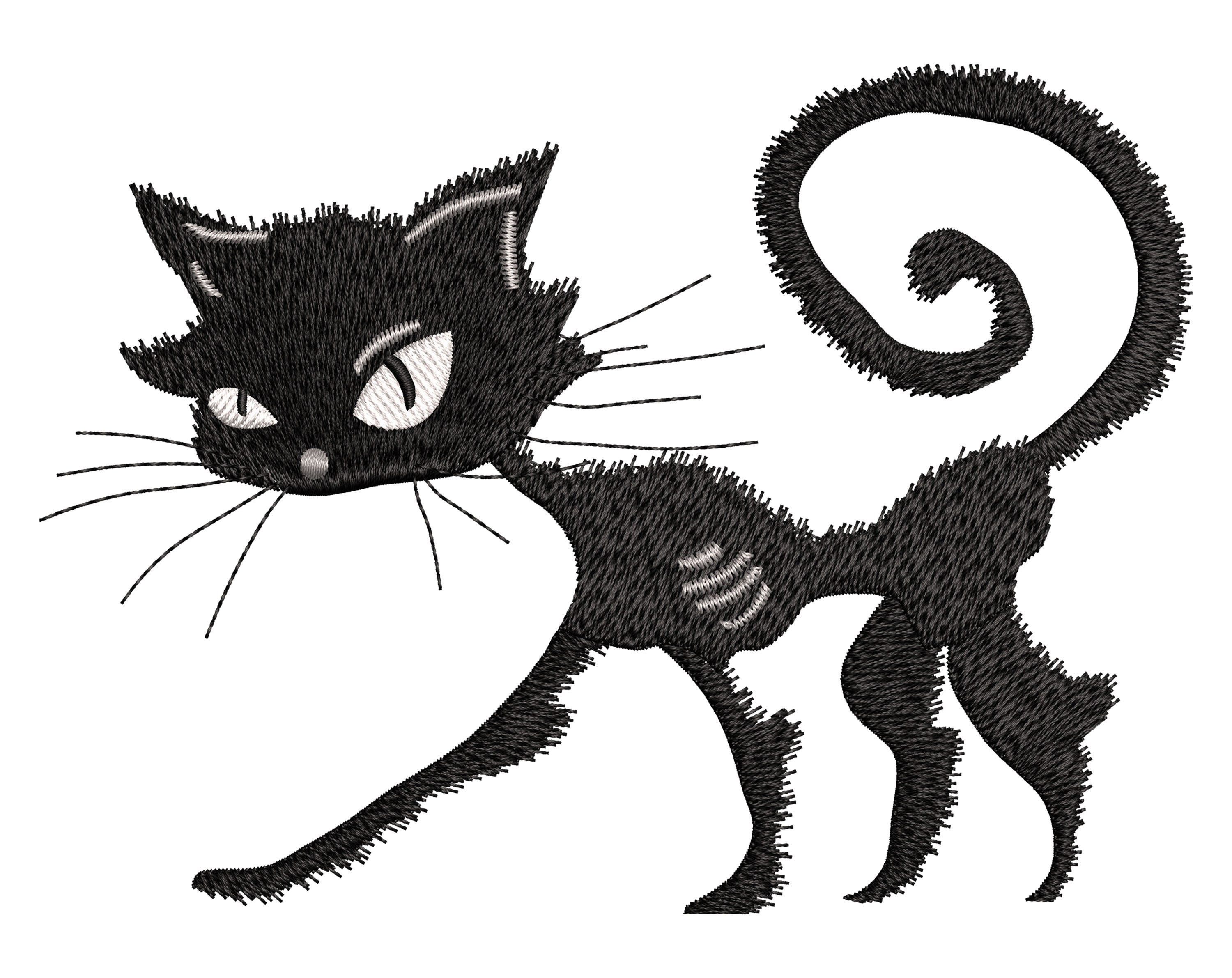 Gothic Halloween Embroidery Designs BUNDLE - Witchy Black Cat, 3D ...
