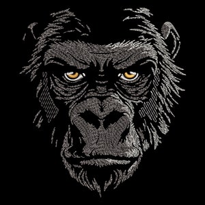Gorilla Monkey Face Embroidery Designs SET - Realistic Wild Animal for ...