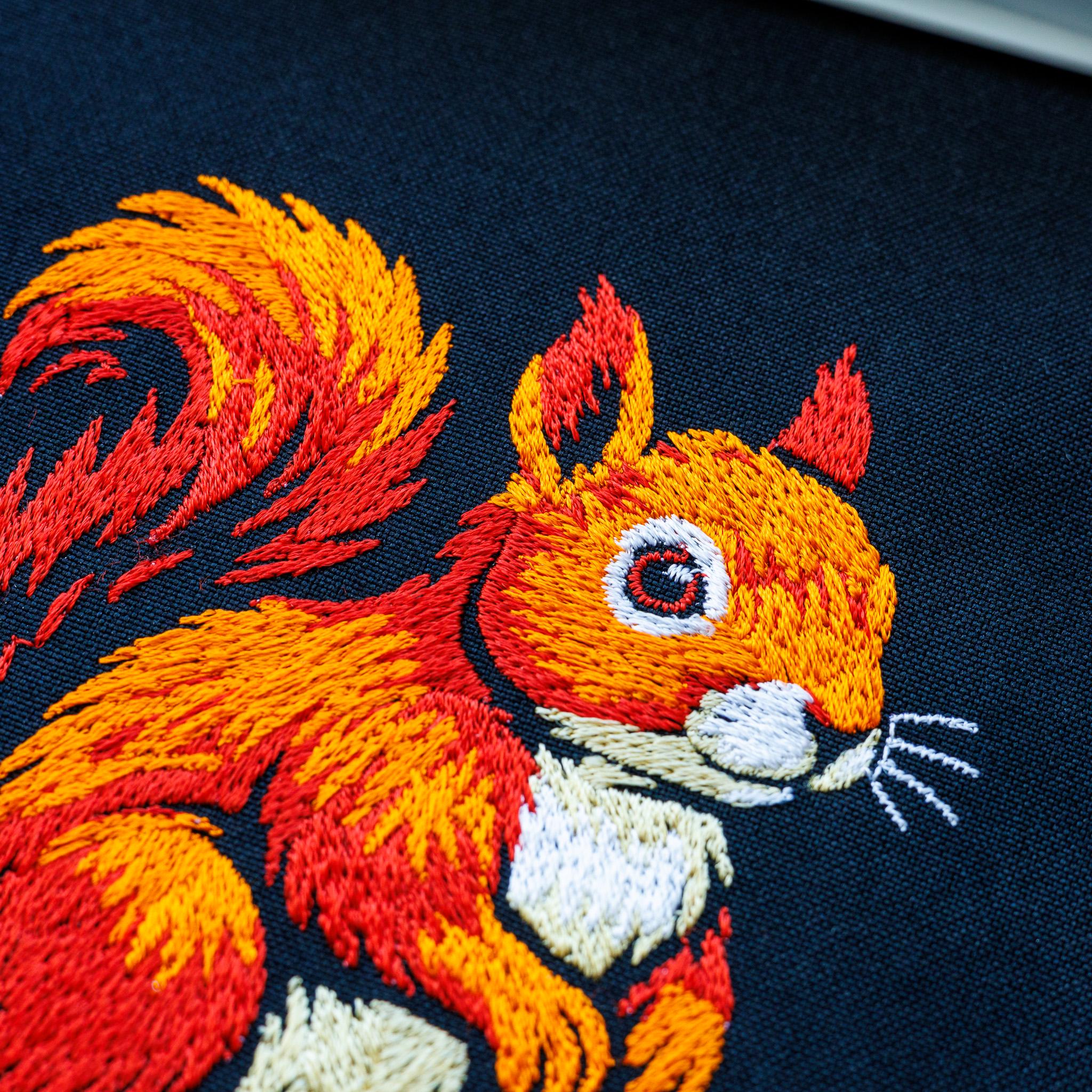 Playful Squirrel Embroidery Design, Realistic Woodland Animal Digital ...