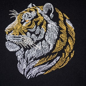 Quick Stitch Noble Tiger Embroidery Design - Realistic Sketch Animal ...