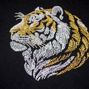 Quick Stitch Noble Tiger Embroidery Design - Realistic Sketch Animal ...