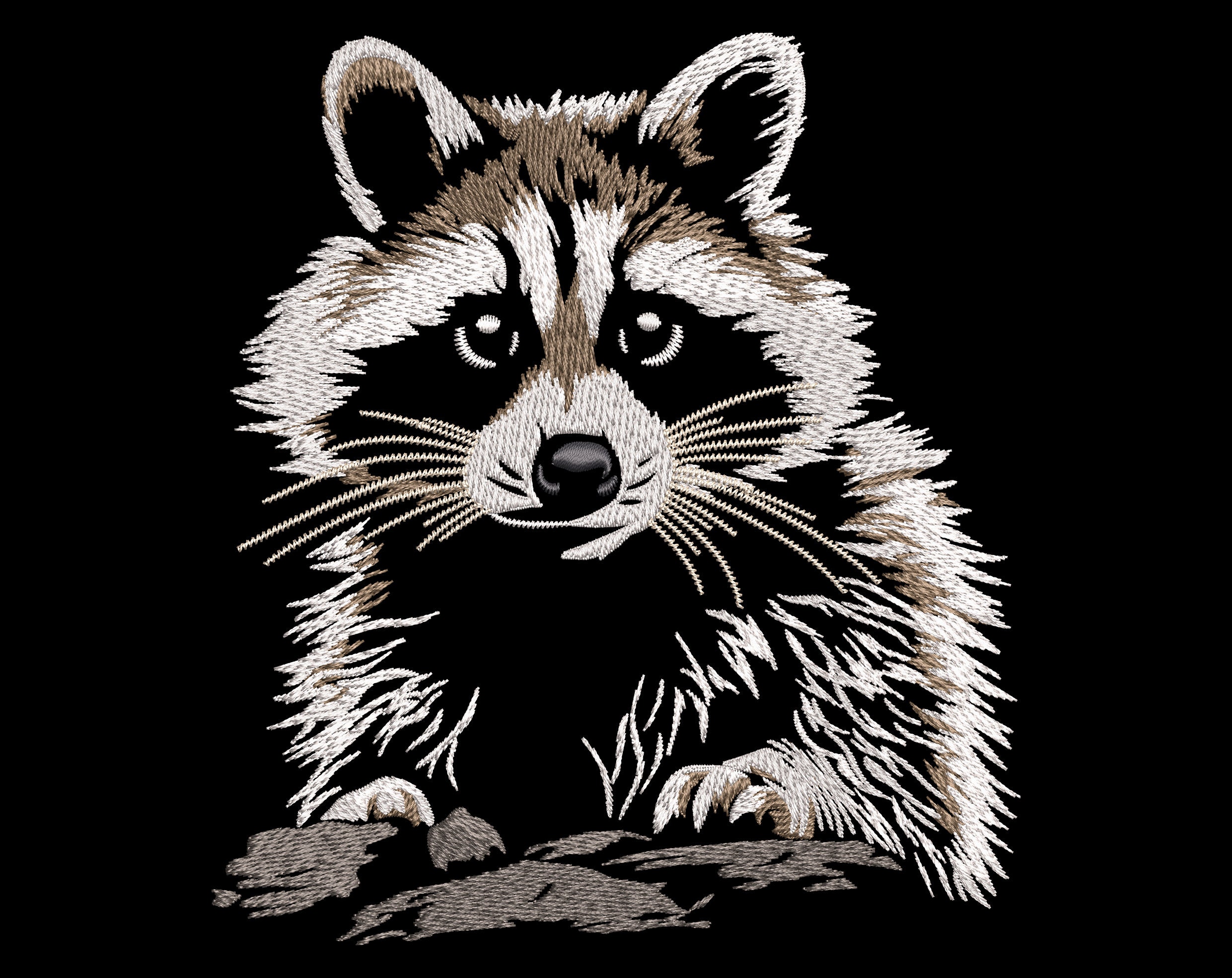 Charming Raccoon Quartet Embroidery Designs Bundle - Cute Night Forest ...