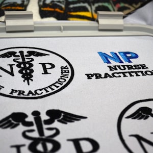 Nurse Practitioner Embroidery Design, NP Medical Caduceus Emblem, 4 ...