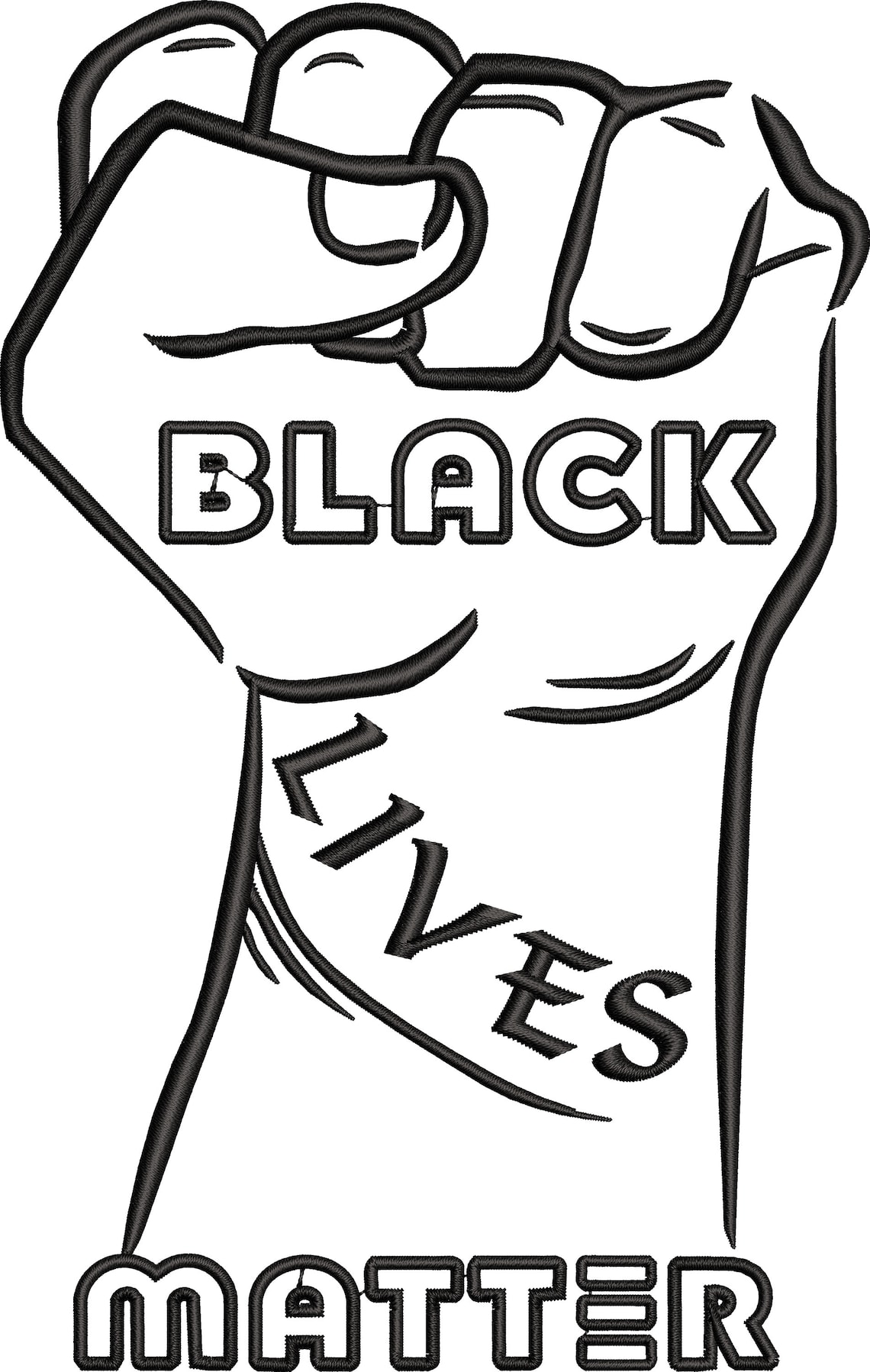 Black Lives Matter Fist Embroidery Design BLM Pride Black - Etsy