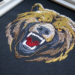 Quick Stitch Fierce Bear Head Embroidery Design - Sketch Angry Forest ...