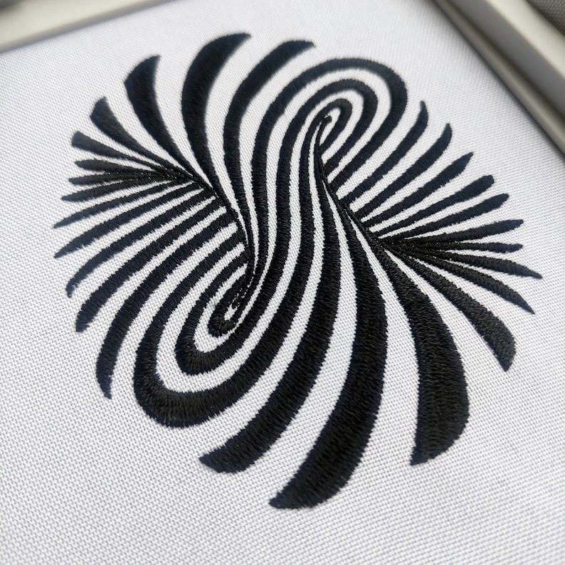 Optical Illusion Embroidery Design Hypnotic 3D Tornado | Etsy UK