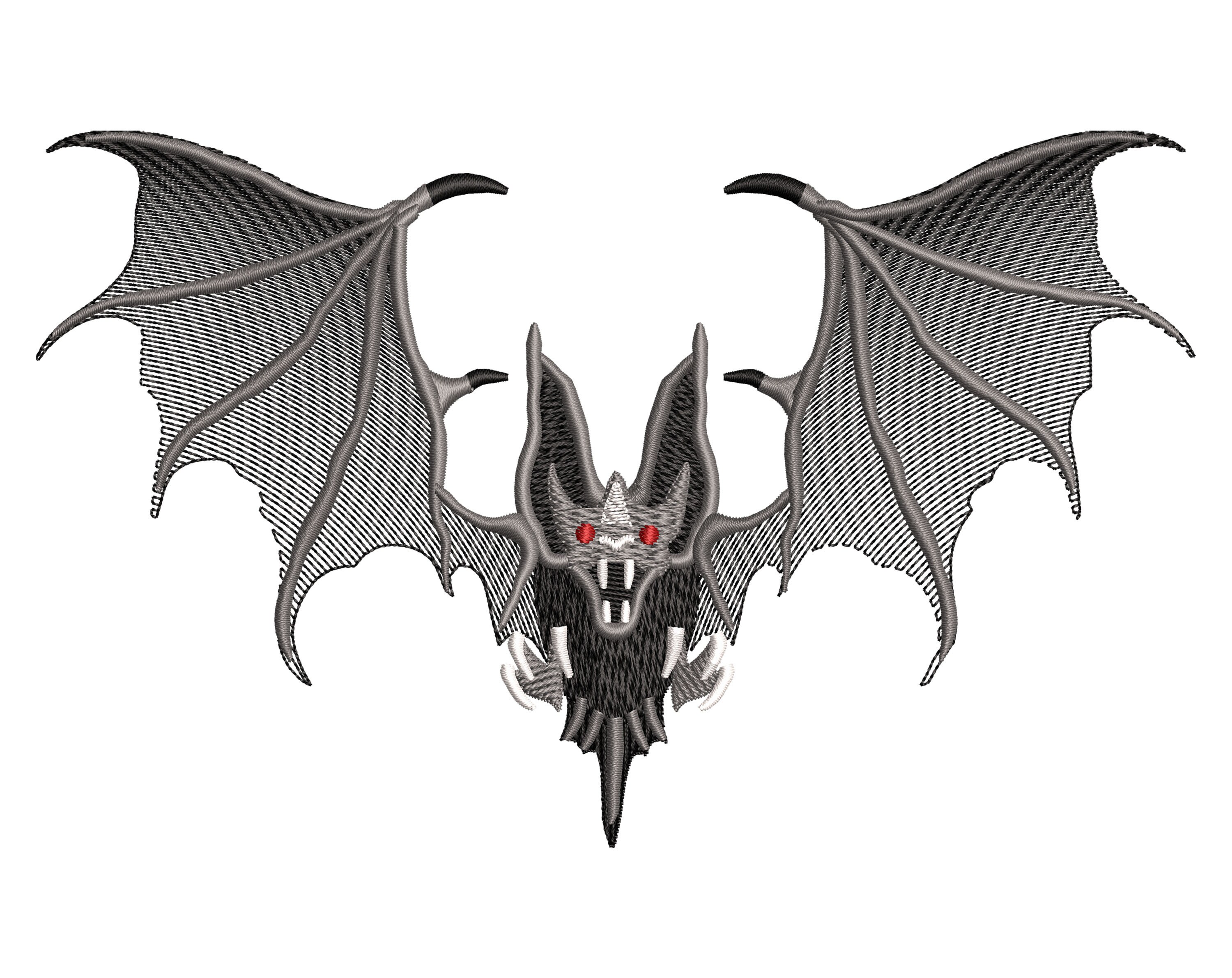 Gothic Embroidery Designs Bundle - Lifelike Creepy Bat, Scorpion, and ...