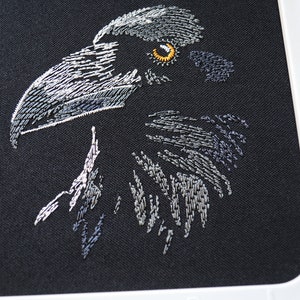 Quick Stitch Raven Embroidery Design – Realistic Mystical Crow Head ...