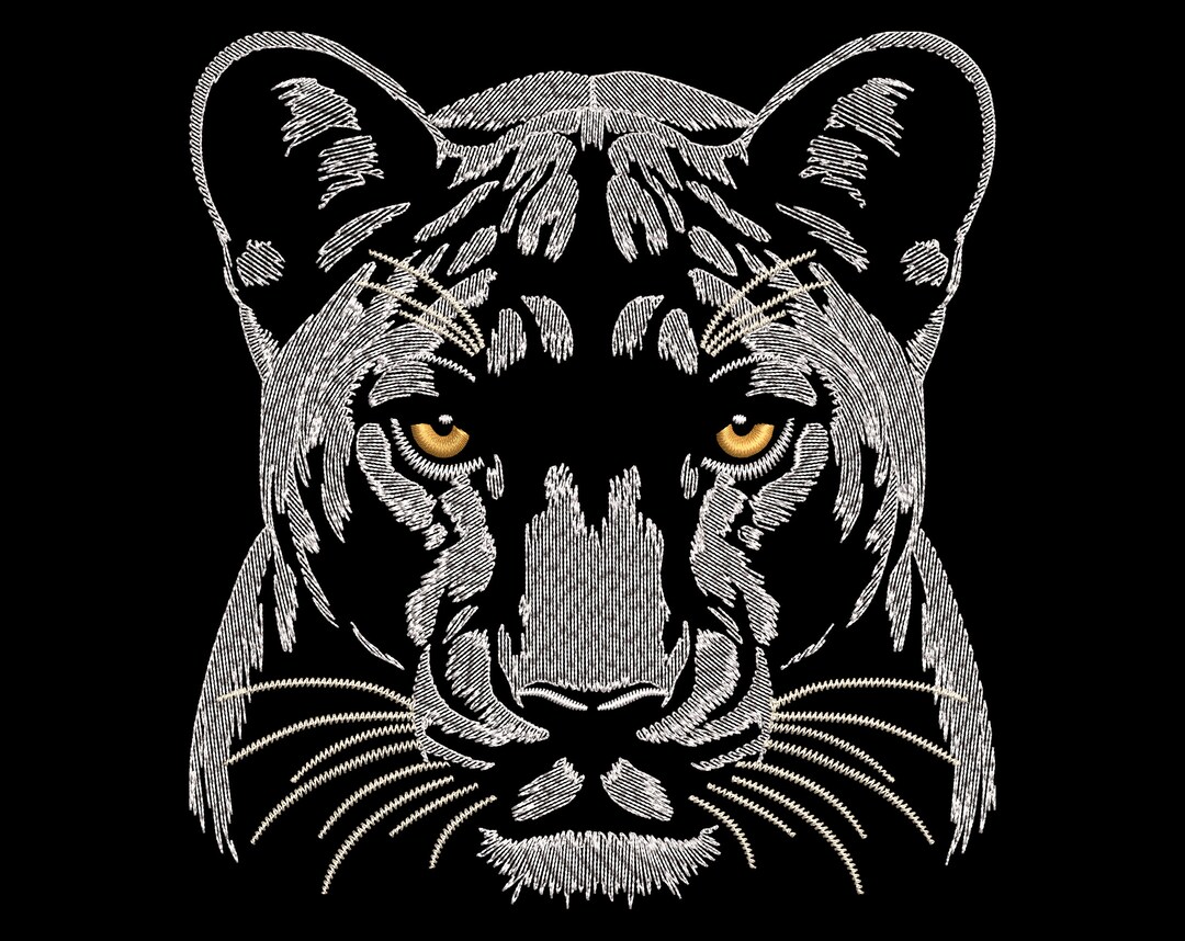 Quick Stitch White Panther Embroidery Design - Mystic Jungle Animal ...