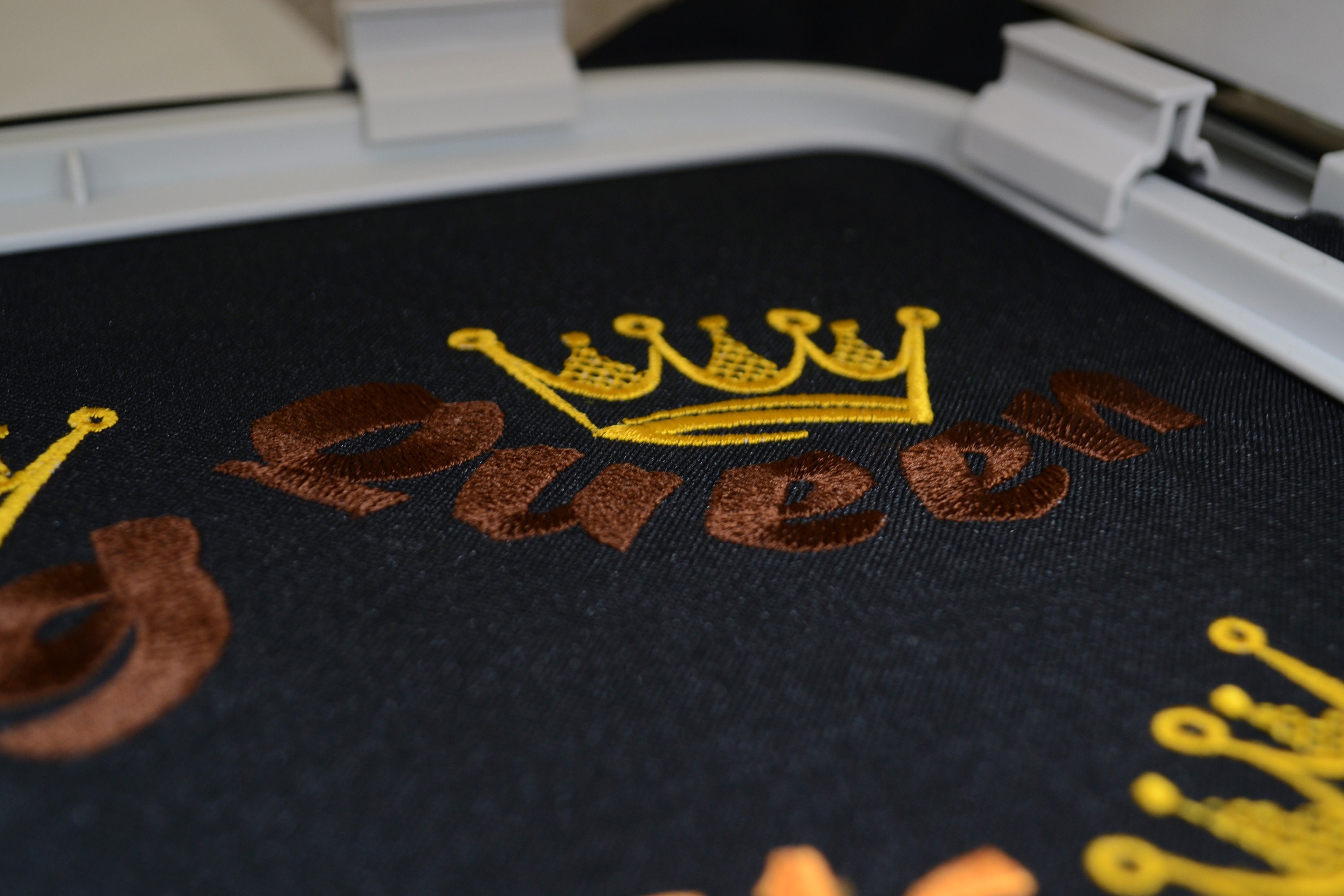 King and Queen Embroidery Design with Gold Crown Superior | Etsy