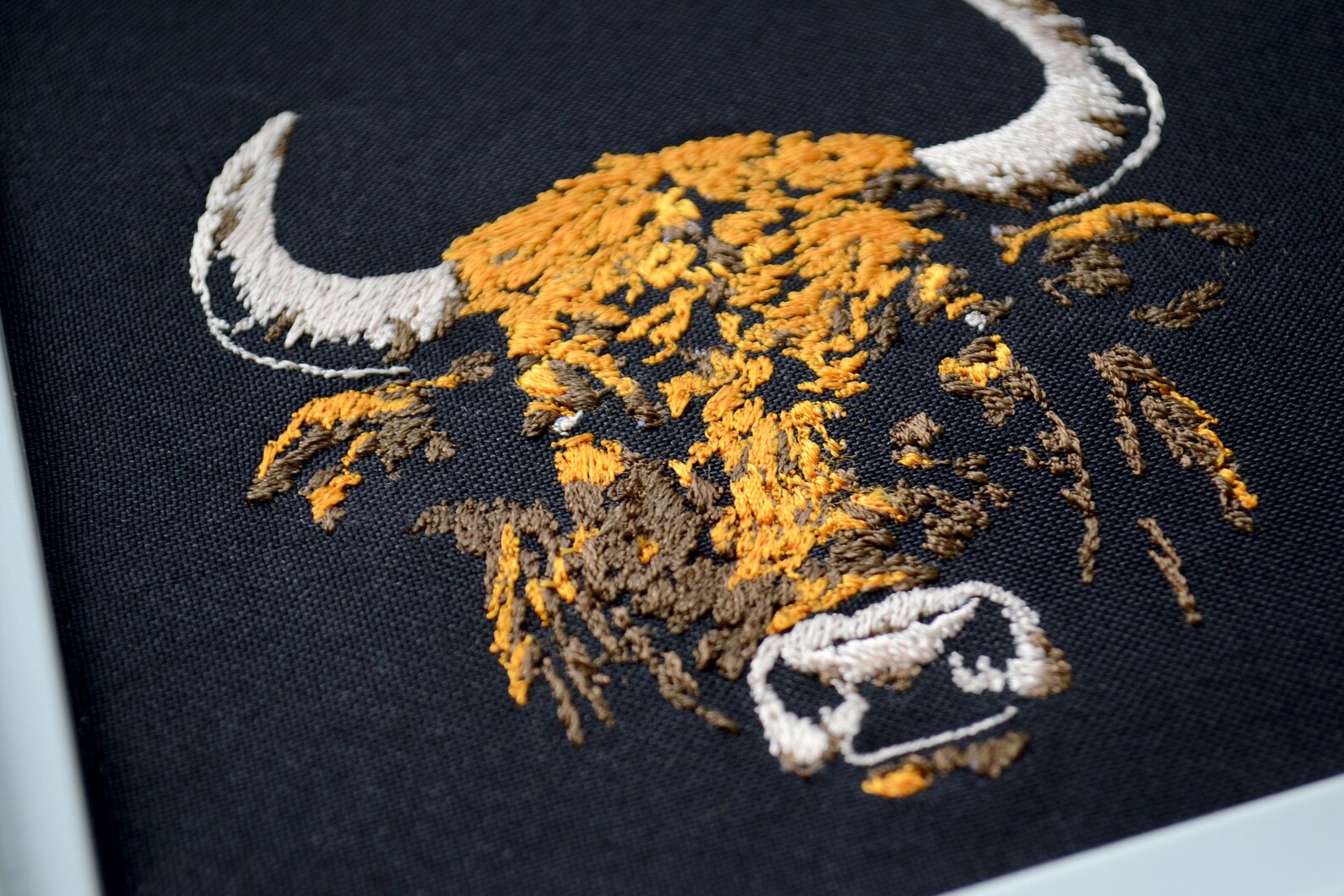 Bison Face Embroidery Design – Realistic Western Cowboy Farm Animal ...