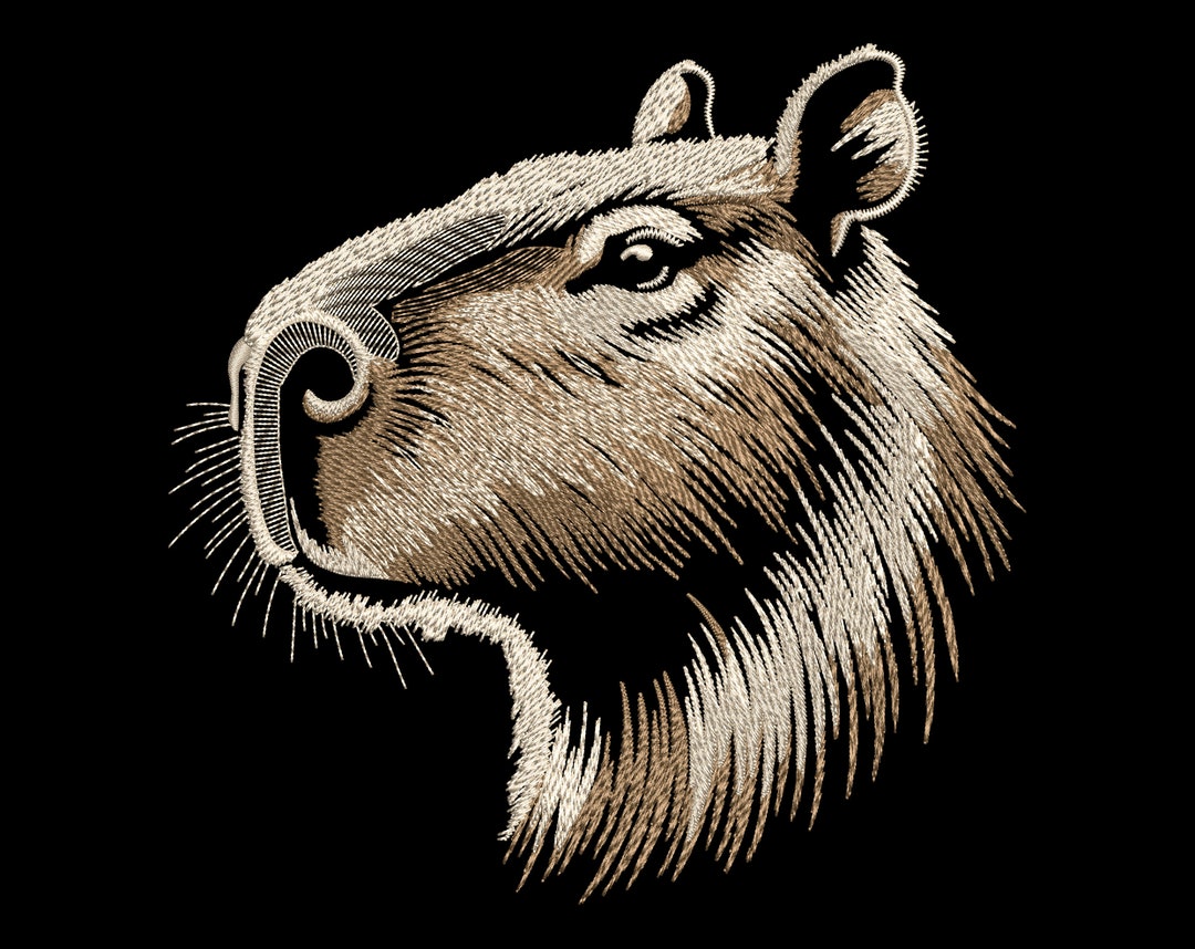 Realistic Capybara Head Embroidery Design - Lifelike Adorable Animal ...