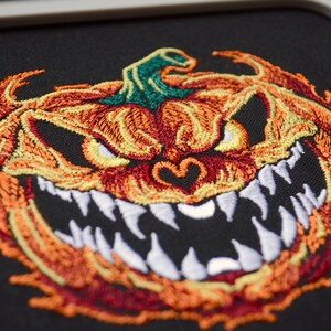 Sketch Stitch Demonic Pumpkin Head - Creepy Halloween Embroidery Design ...