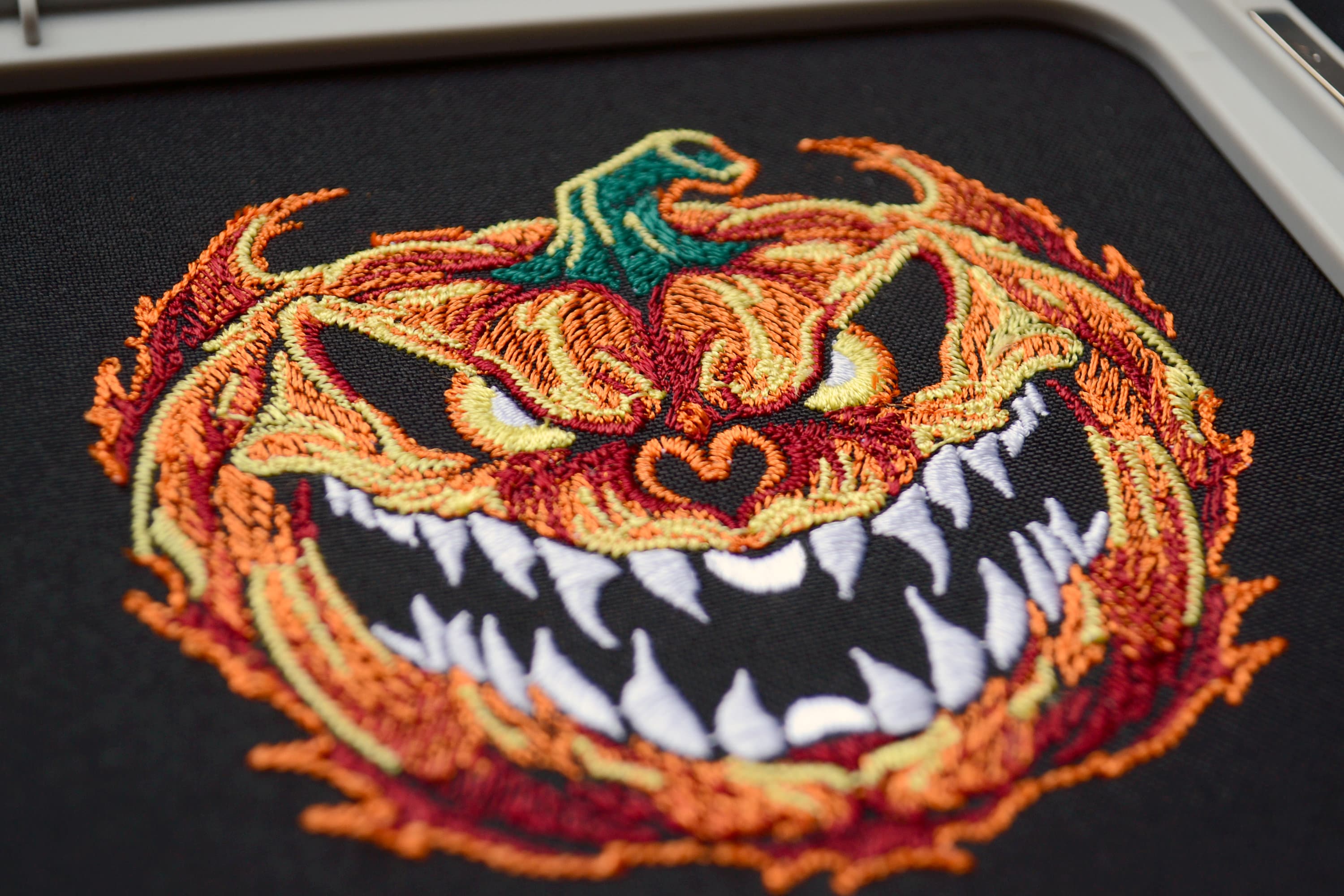 Sketch Stitch Demonic Pumpkin Head - Creepy Halloween Embroidery Design ...