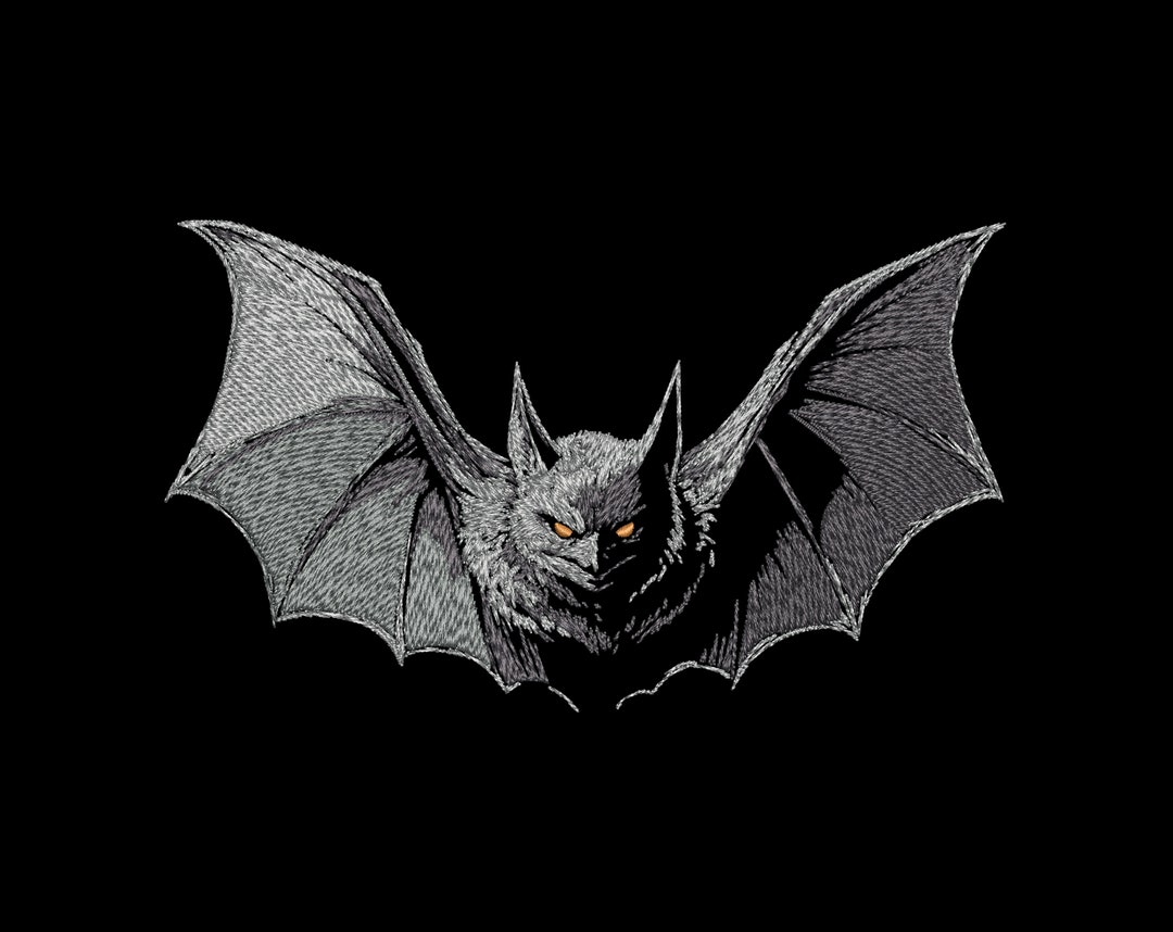Mystical Bat Embroidery Design – Realistic Night Creature, Gothic ...