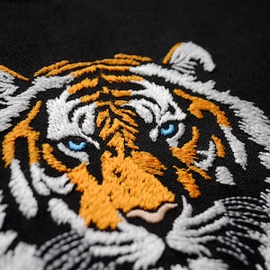 Realistic Tiger Head Embroidery Design - Lifelike Animal Face Pattern ...