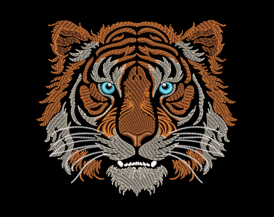 Elegant Tiger Sketch Embroidery Design - Quick Stitch Wild Animal ...