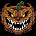 Sketch Stitch Demonic Pumpkin Head Creepy Halloween Embroidery Design ...