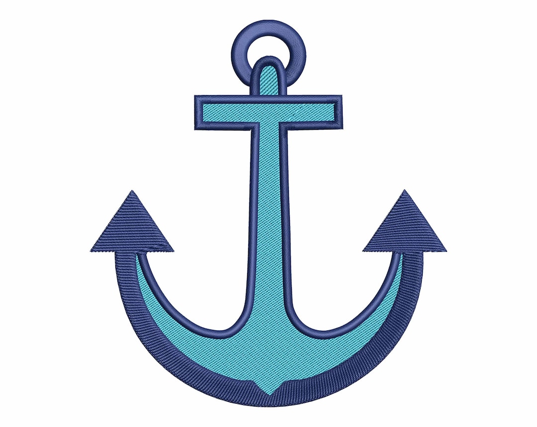 Simple Anchor Embroidery Design - Fill Stitch Nautical Emblem - Sailor ...