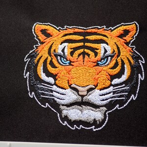Tiger Face Embroidery Design - Fill Stitch Wild Animal Head for Dark ...