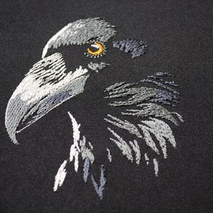 Mystical Raven Embroidery Design – Realistic Crow Head, Fill Stitch for ...