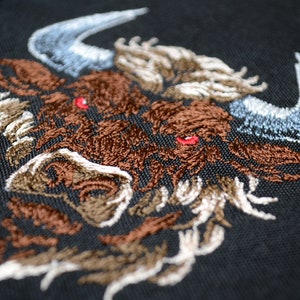Brutal Bull Head Embroidery Design - Realistic Horned Beast for Dark ...