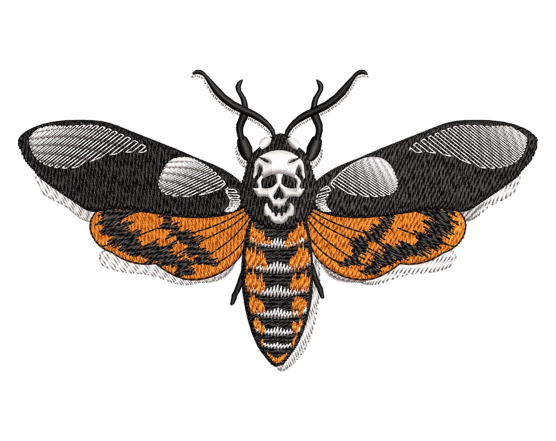 Death Head Moth Embroidery Design, Realistic Hawk Moth Skull Machine ...