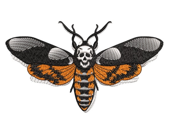 Death Head Moth Embroidery Design Realistic Hawk Moth Skull - Etsy